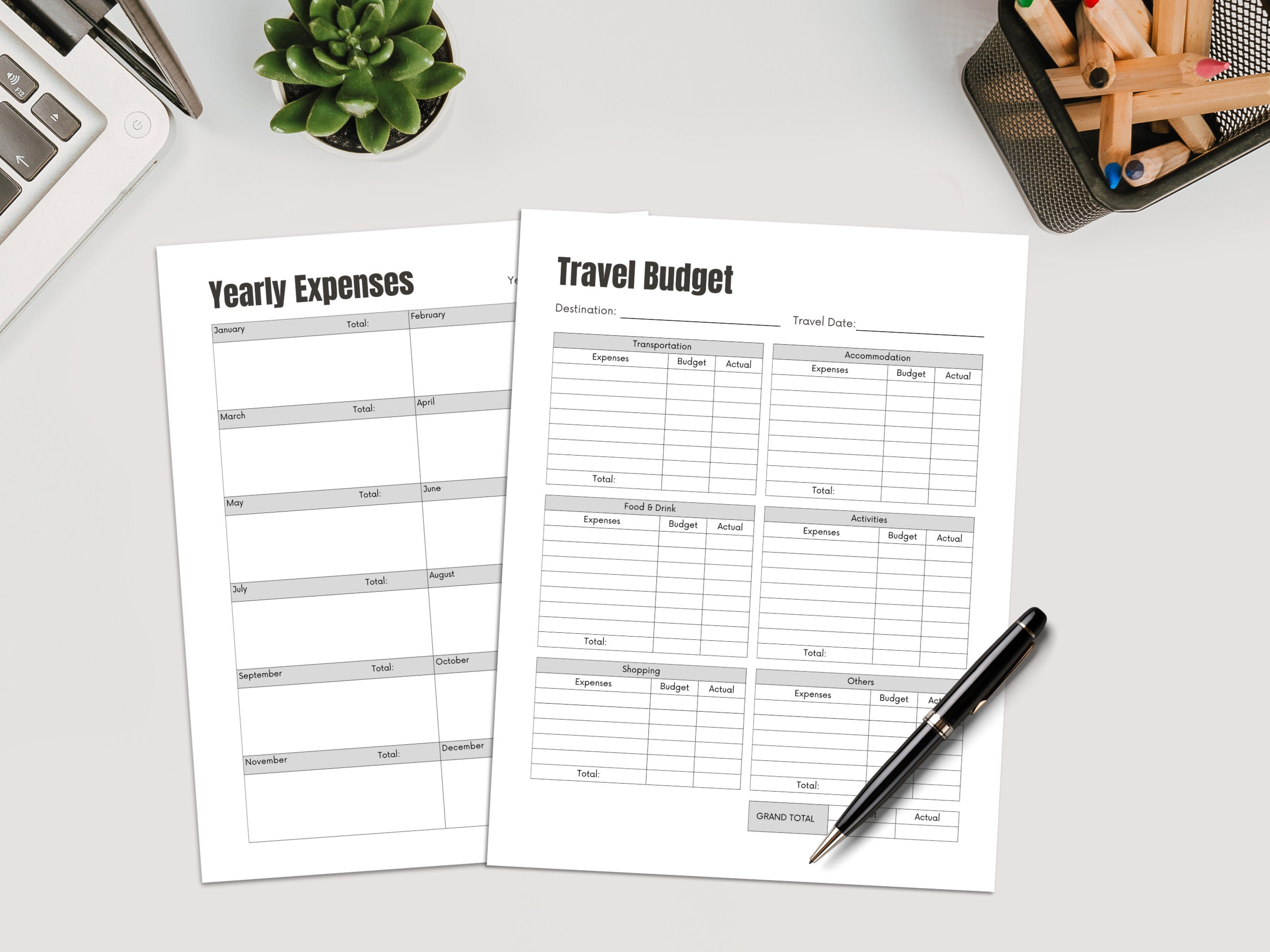 Budget Planner Printable Worksheet Bundle Monthly Budget Expense ...