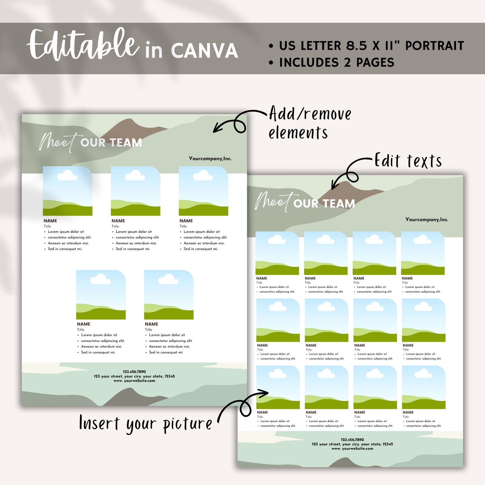 Modern 'meet Our Team' Flyer Template: Editable Canva Design (instant ...