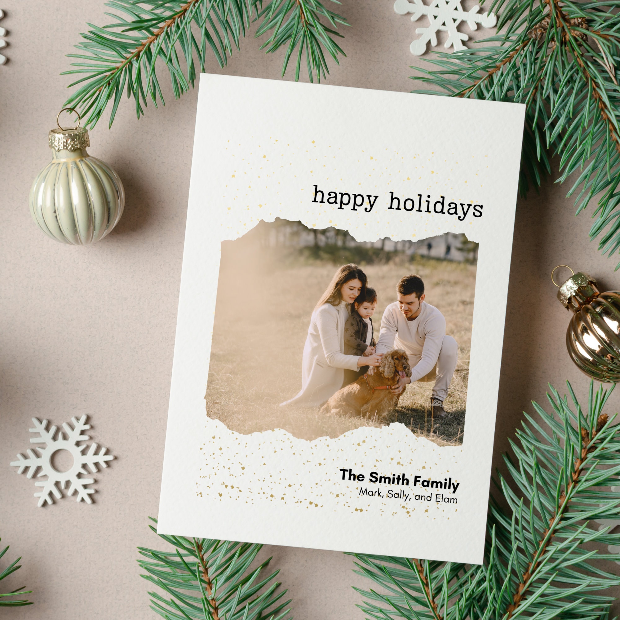 Holiday Card 5x7 One Sided Editable Canva Template DIY - Etsy