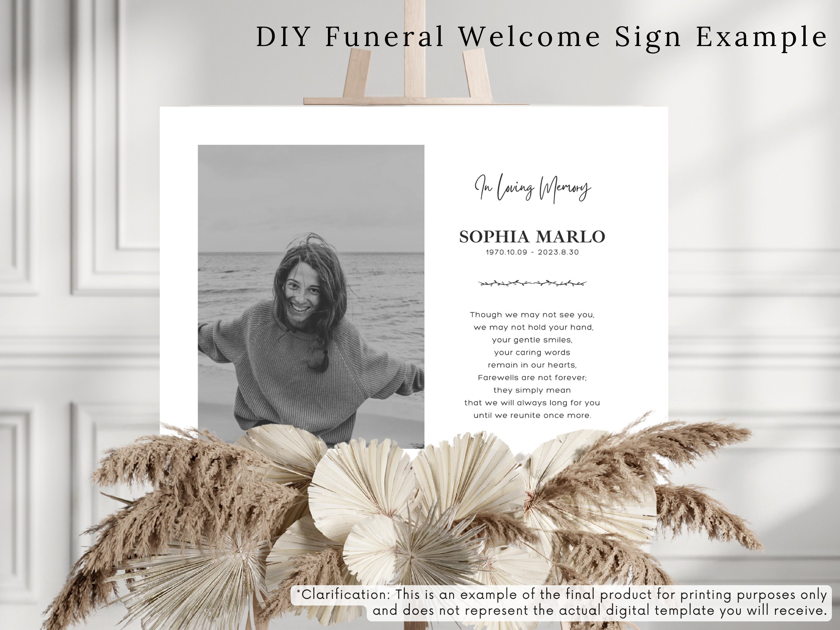 Funeral Welcome Sign Template DIY Funeral Signage Template Editable ...