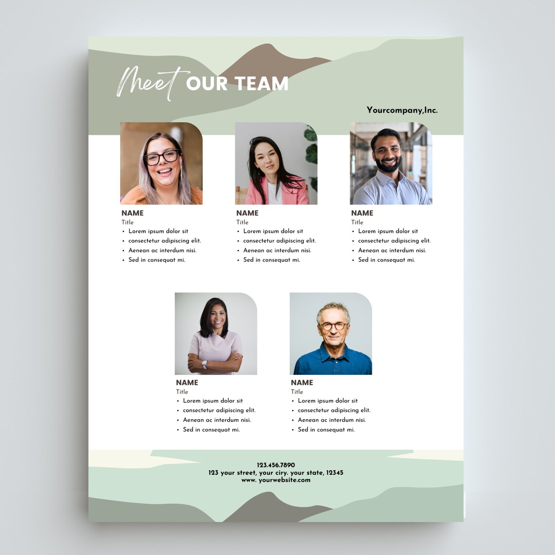 Meet Our Team Flyer Template Canva Modern Team Introduction Editable ...