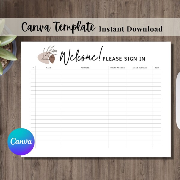 Sign in Sheet for Clients - Etsy