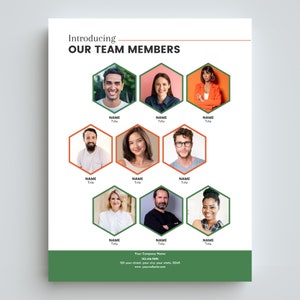 Meet the Team Flyer Template Canva Modern Team Introduction Editable ...