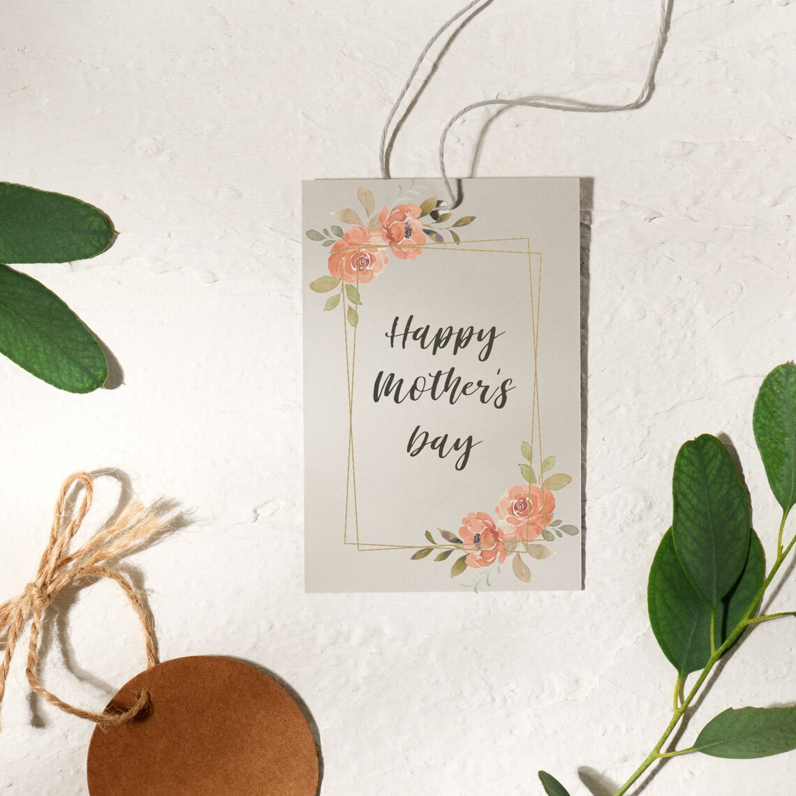 Mother's Day Gift Tag Printable Mothers Day Floral Favor Bag Tag Modern ...