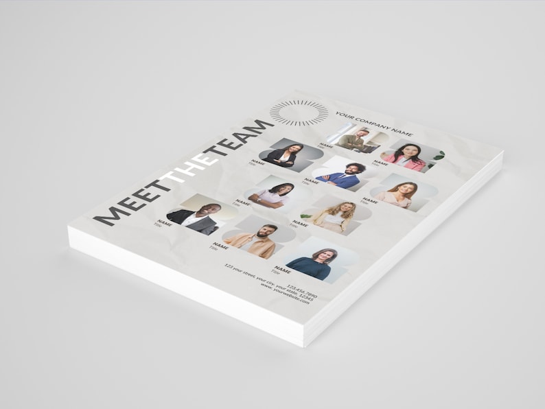 Meet the Team Flyer Template Canva Modern Team Introduction Editable ...