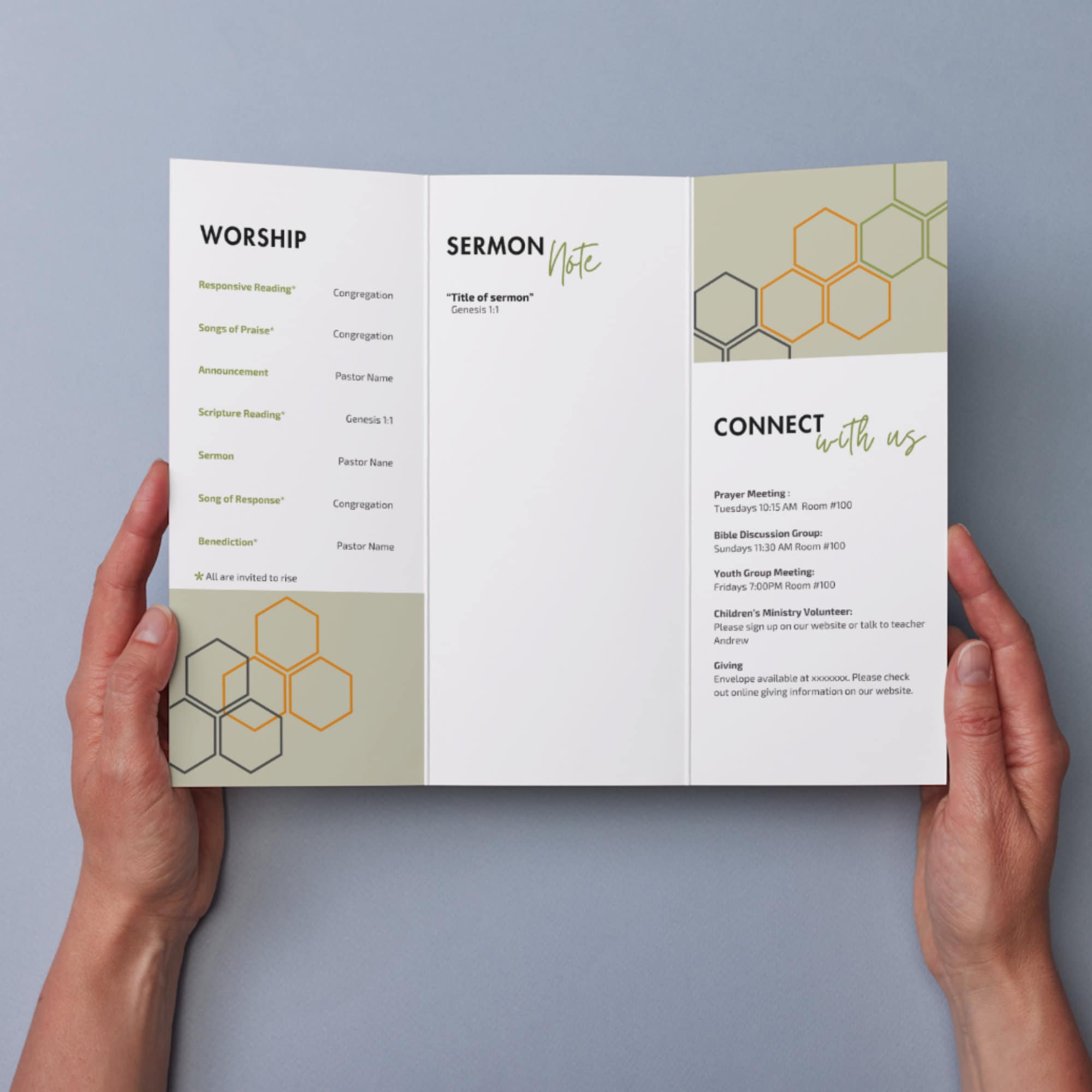 Church Trifold Bulletin Template: Modern Canva Design (digital Download ...