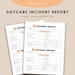 Daycare Incident Report Printable: Child Care Accident Form (PDF ...