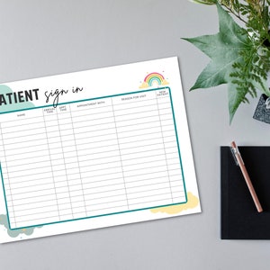 Patient Sign in Sheet Editable Template Canva Template for Pediatric ...
