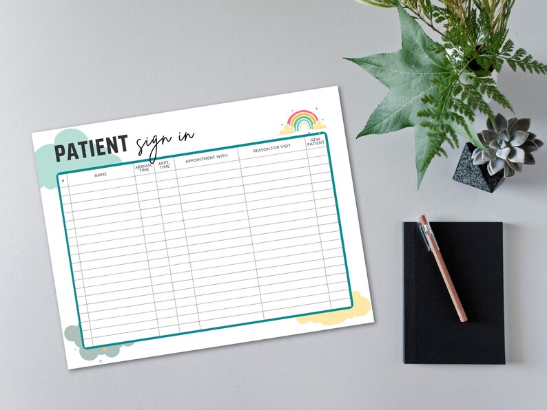 Pediatric Patient Sign-in Sheet Template: Editable Canva Design ...
