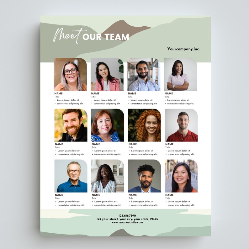 Modern 'meet Our Team' Flyer Template: Editable Canva Design (instant Download) - Etsy
