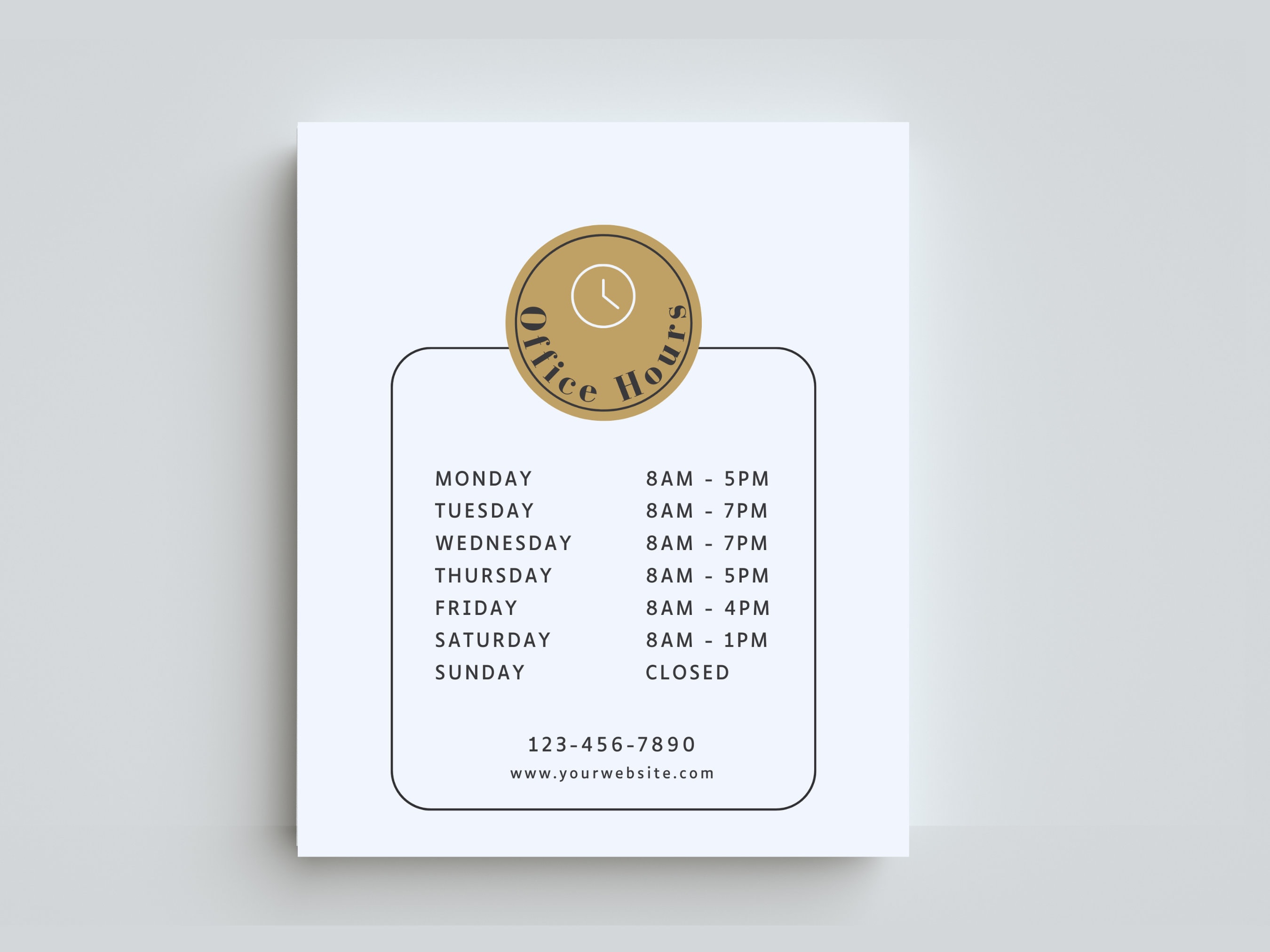 Store Hours Template Canva Business Hours Editable Office Hours Signage ...