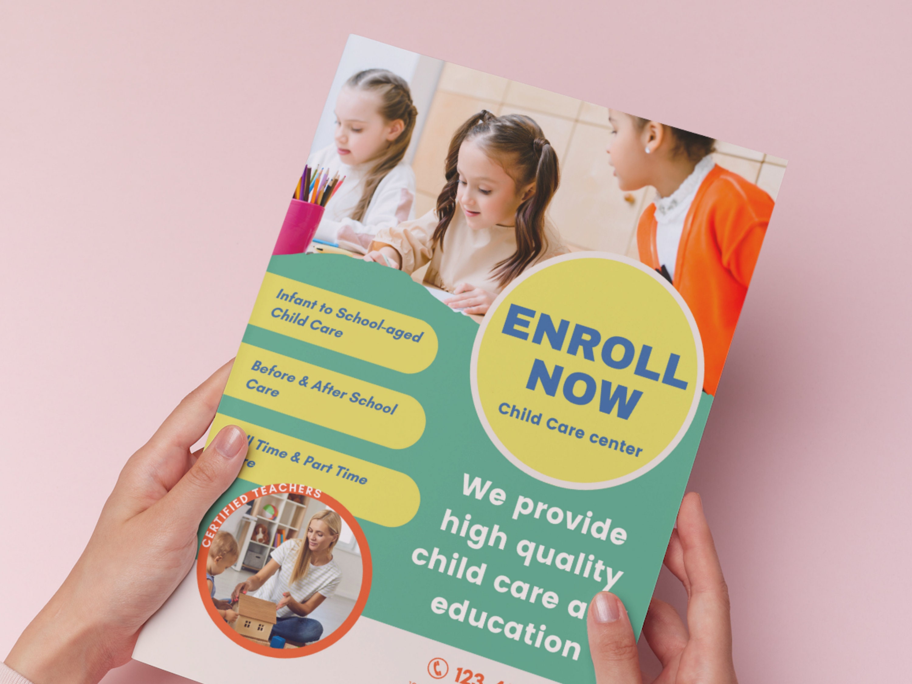 Daycare Marketing Flyer Template Modern Child Care Editable Canva ...