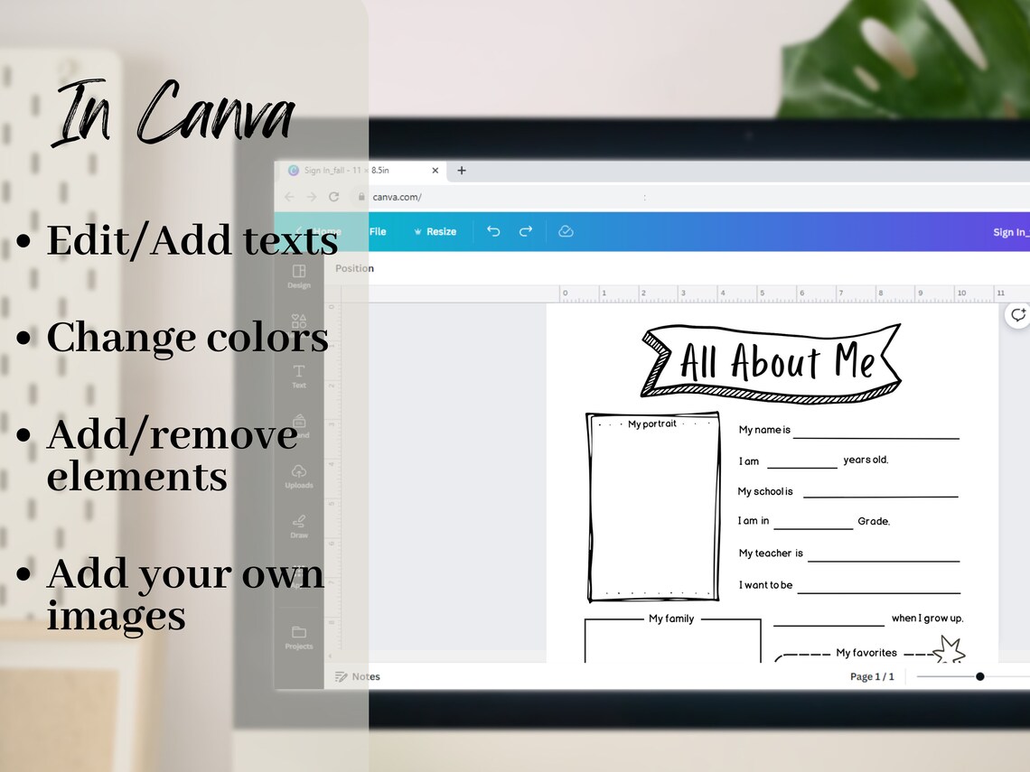 All About Me Template Bundle Back to School Activity Sheet Template ...