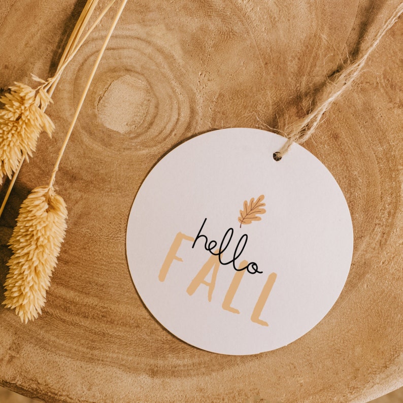 Hello Fall Gift Tag Printable Bundle Fall Leaf Theme Gift Tag Digital ...