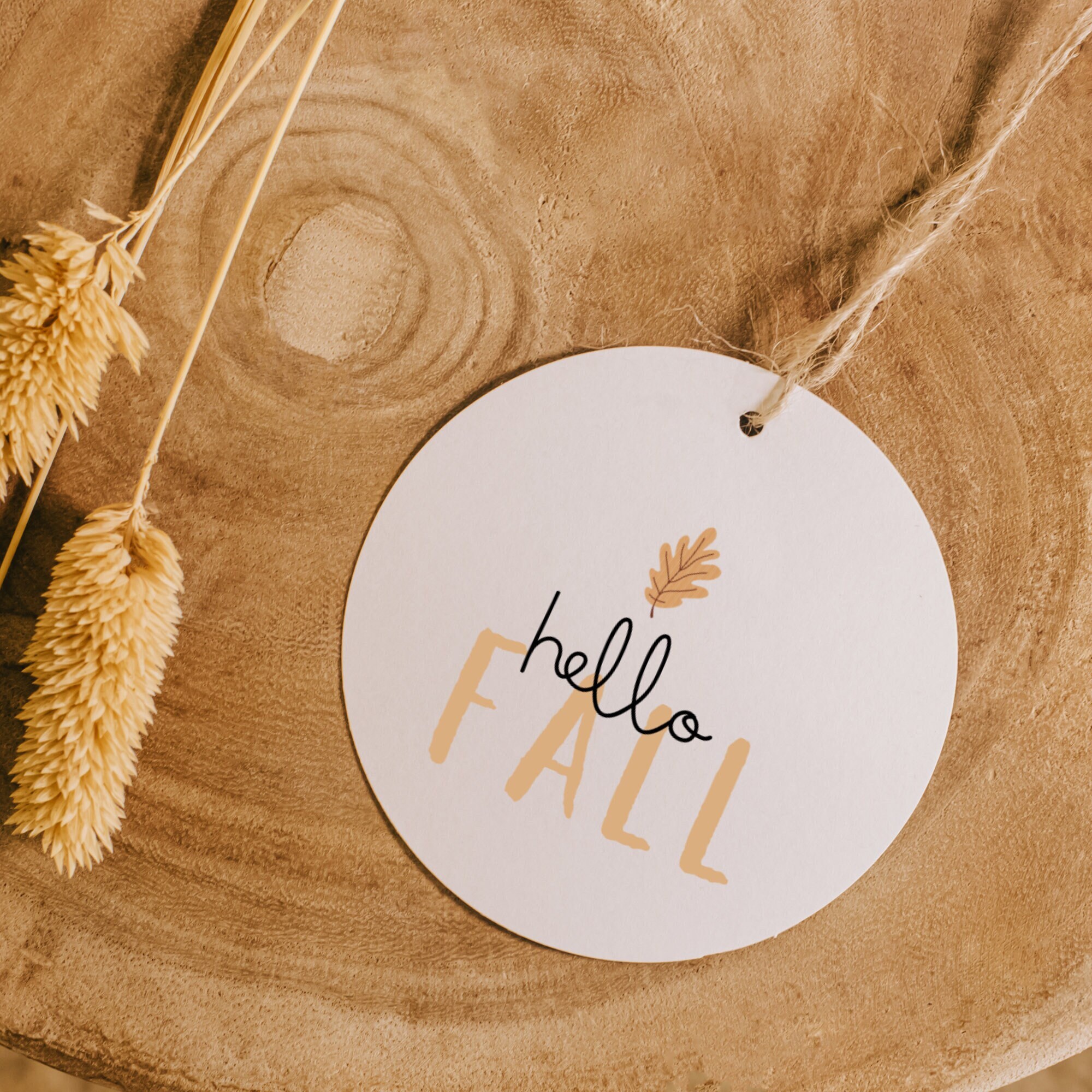 Hello Fall Gift Tag Printable Bundle Fall Leaf Theme Gift Tag Digital ...