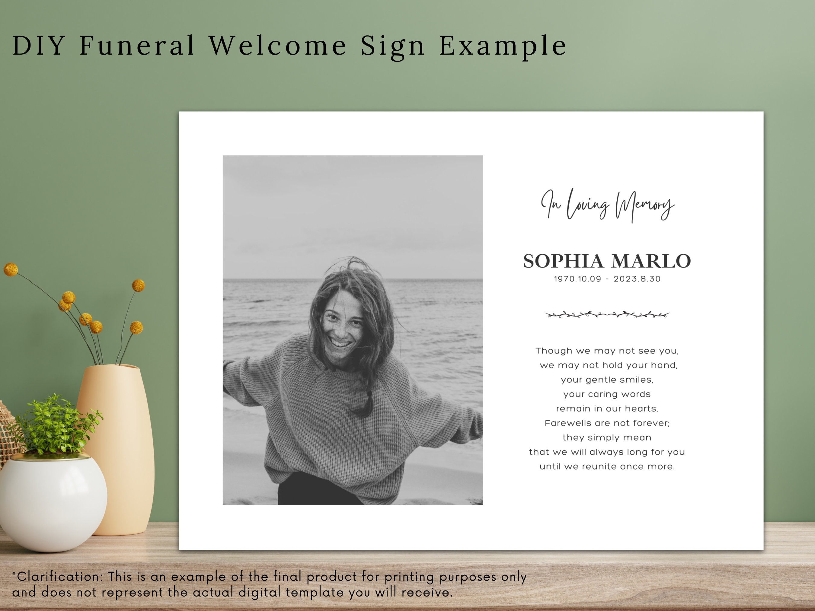 Funeral Welcome Sign Template DIY Funeral Signage Template Editable ...