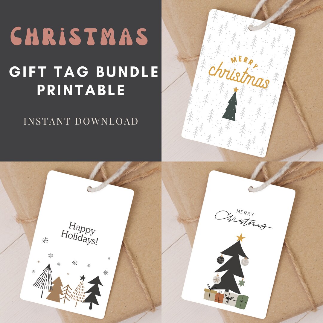 Christmas Gift Tag Bundle Printable DIY Christmas Goodie Bag - Etsy