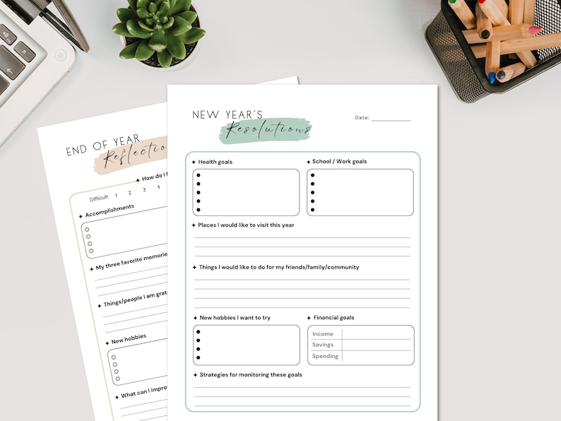 Self Reflection Worksheet Bundle Printable, Daily Weekly Monthly ...