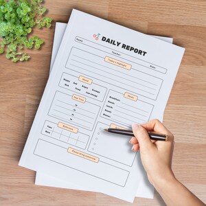 Daycare Daily Report Printable Child Care Daily Report Home Care Report ...