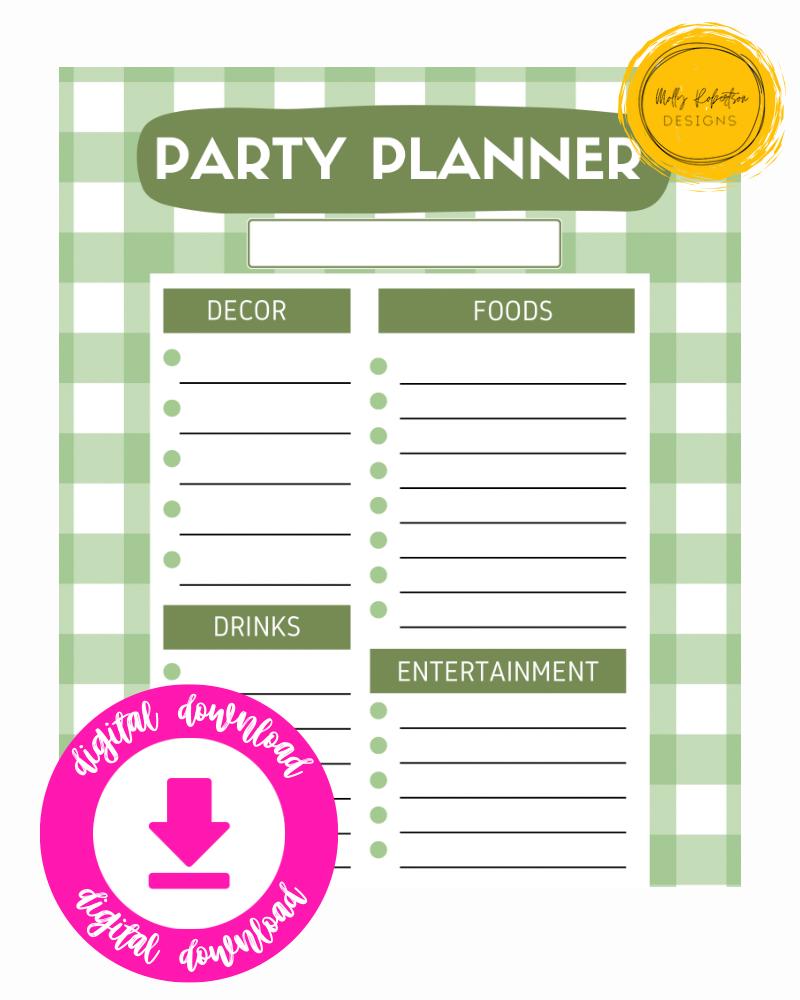 Party Planning Printable L Birthday & Event Planning Organizer L ...