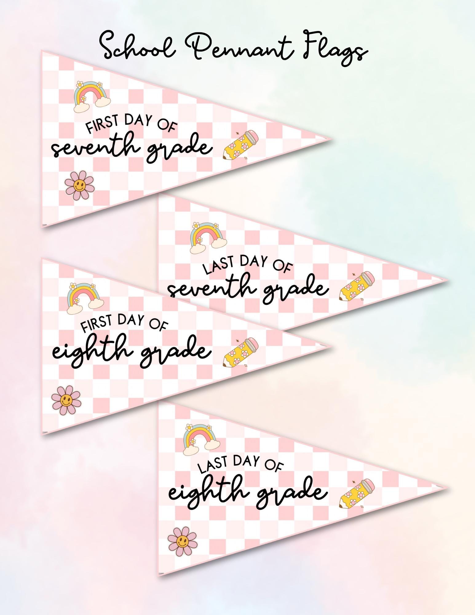 Back-to-school Pennant Flags L First Day of School Photo Prop L Grade ...