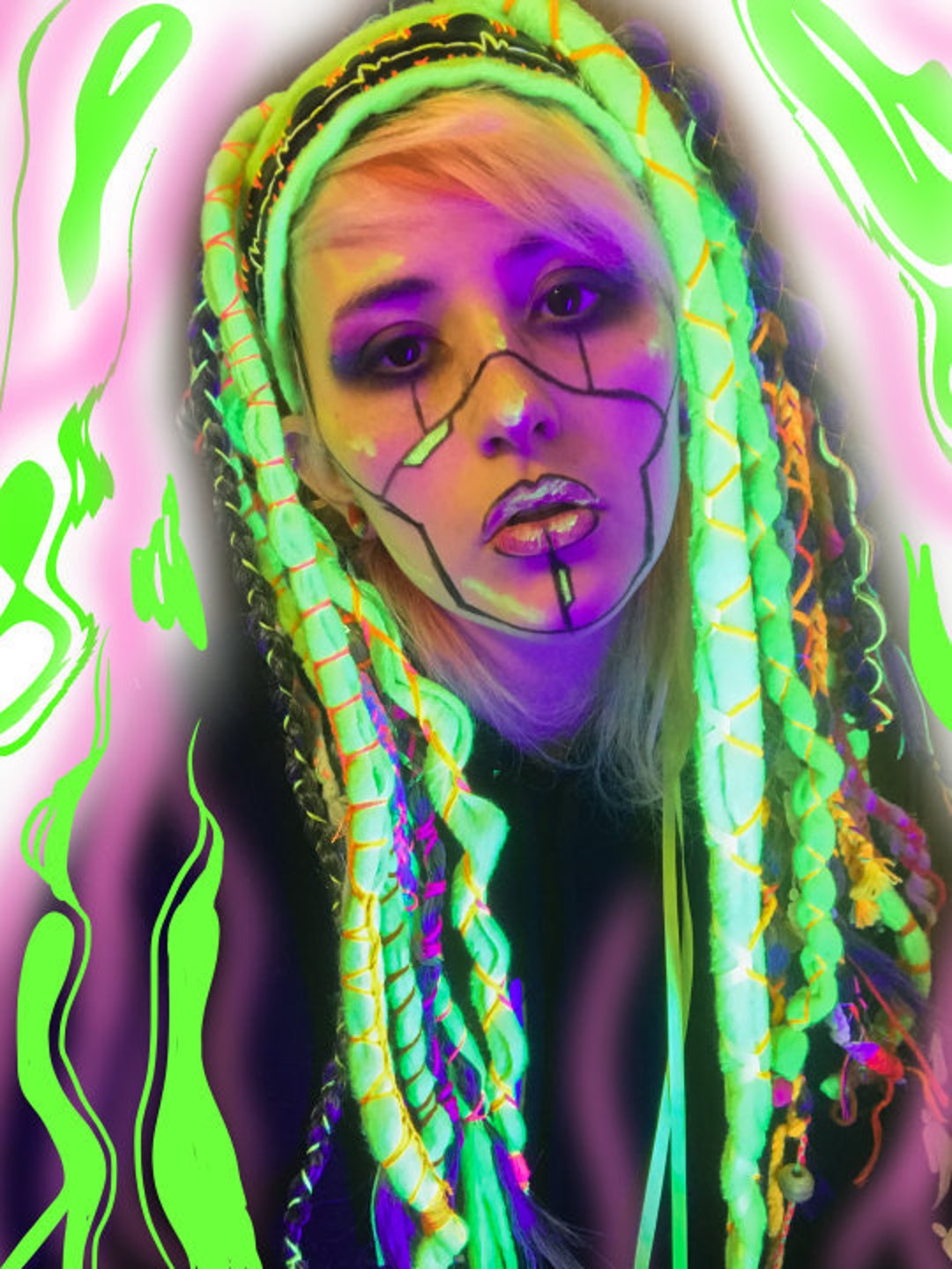 Blacklight Cyberpunk Rave Headband - Etsy