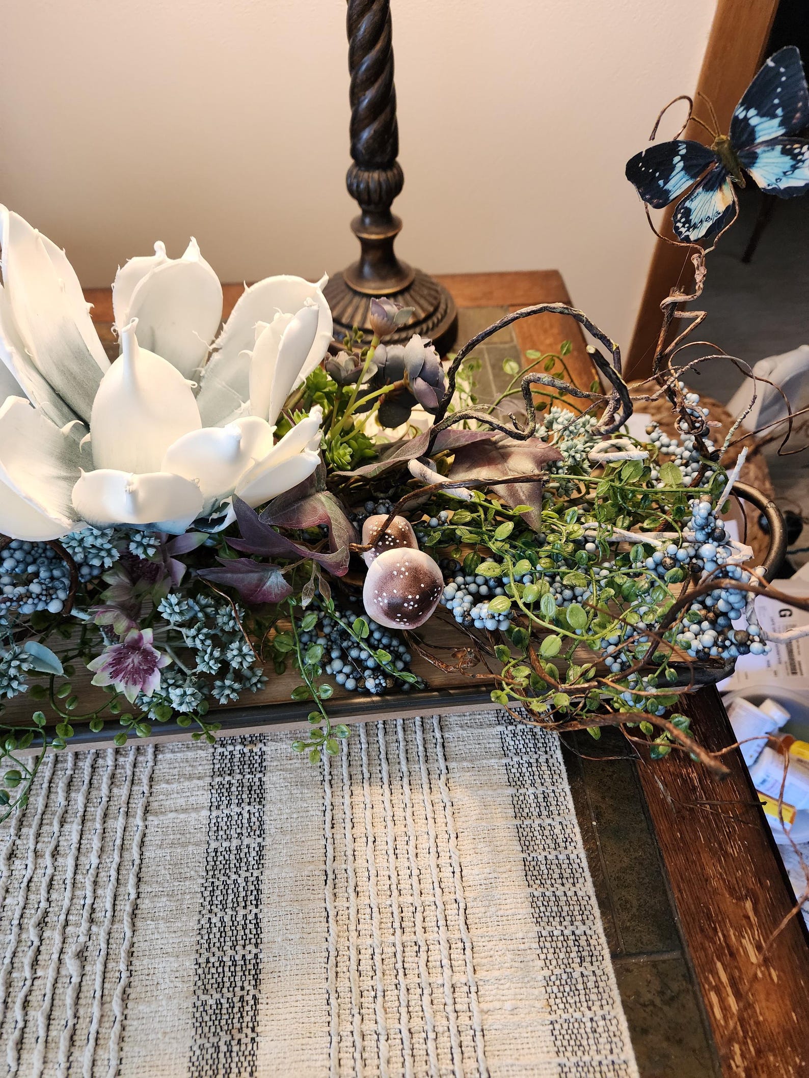 All Season Magnolia Centerpiece Everyday Arrangement Floral Arrangement ...