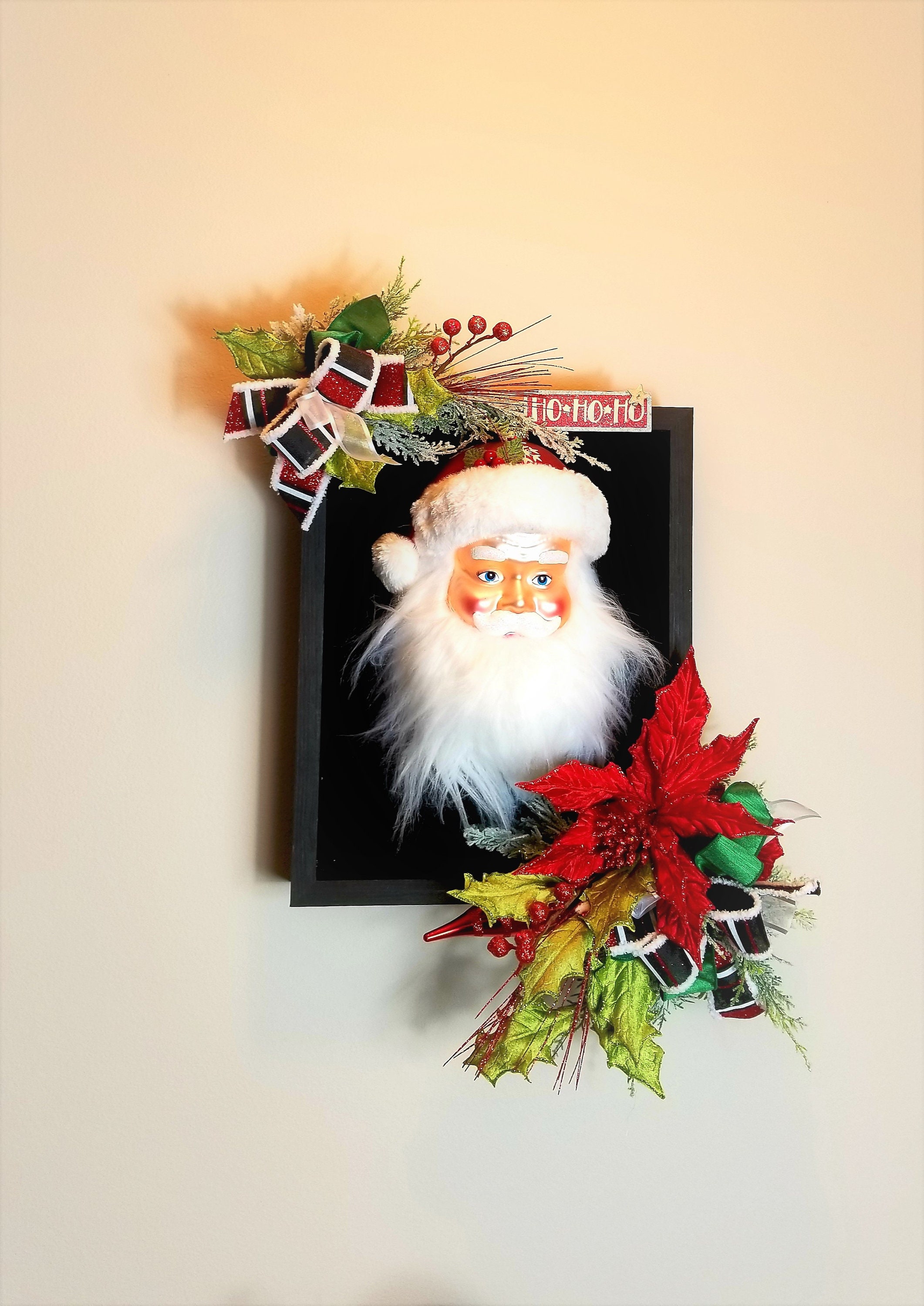 Christmas Santa Wall Décor Santa Wall Décor Santa Décor Christmas Santa ...