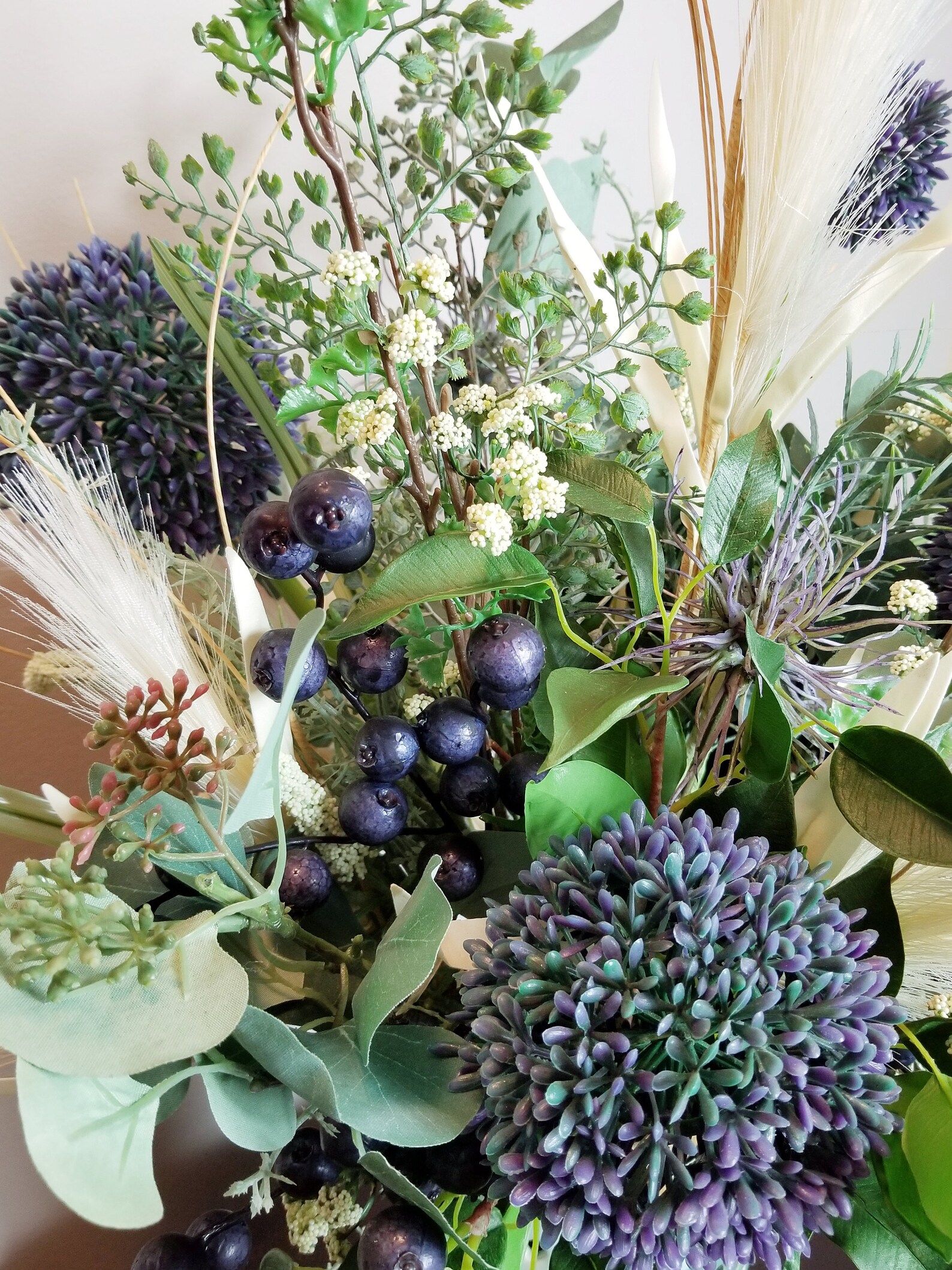 Allium Floral Arrangement Boho Centerpiece Farmhouse Floral - Etsy