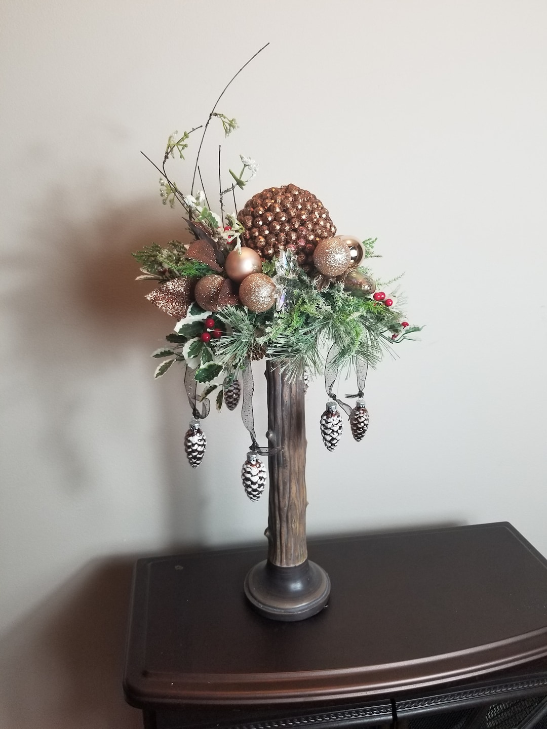 Christmas Candlestick Arrangement Christmas Décor Candle Holder ...