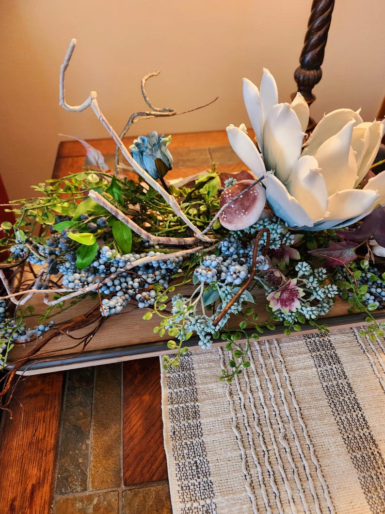 All Season Magnolia Centerpiece Everyday Arrangement Floral Arrangement ...