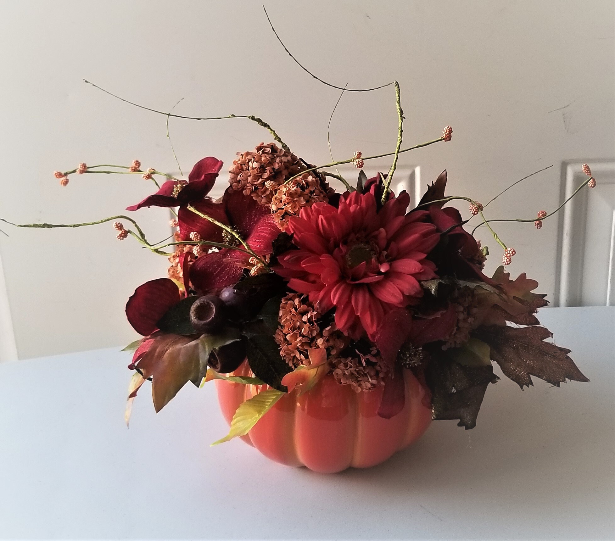 Thanksgiving Home Décor Pumpkin Floral Harvest Floral Fall Pumpkin ...