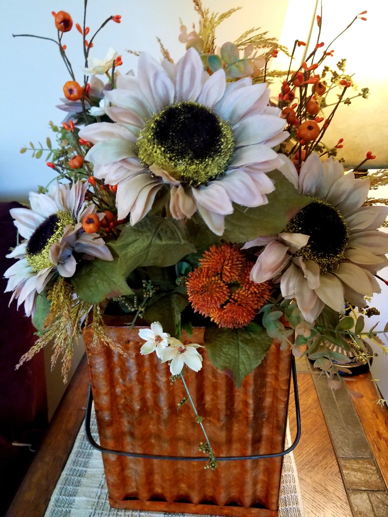 Fall Sunflower Arrangement Fall Sunflower Centerpiece - Etsy