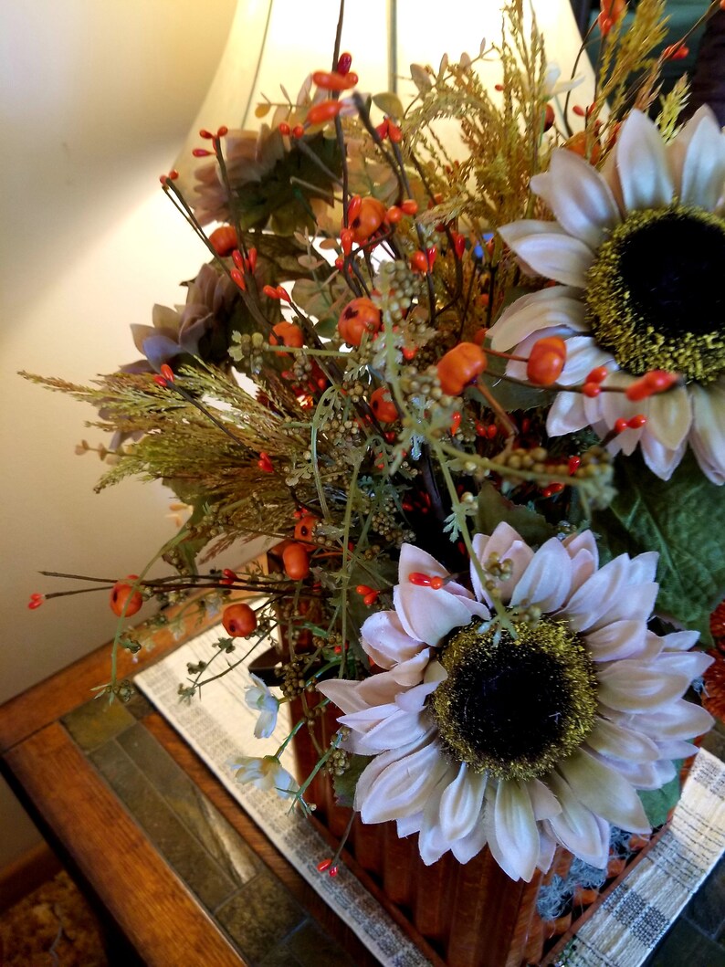 Fall Sunflower Arrangement Fall Sunflower Centerpiece - Etsy