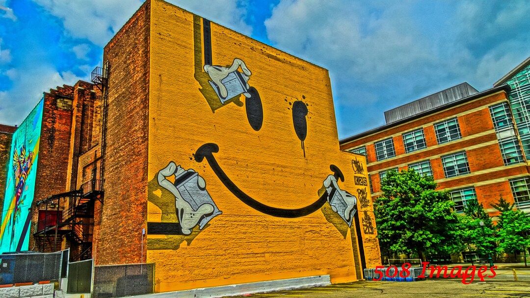 Smiley Face Mural - Etsy