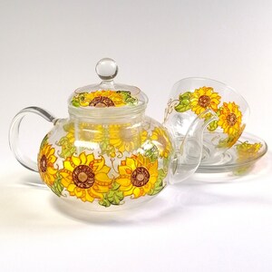 Sunflower Tea Set Hand Painted Personalised Tea Set for - Etsy