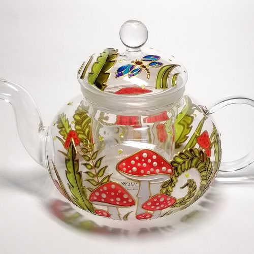 Lemon Glass Teapot Hand Painted Personalised Tea Pot With - Etsy