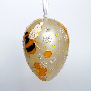 Bee Easter Egg for Basket Easter Egg With Flowers Easter Gift for ...