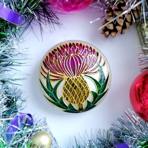 Scottish Thistle Christmas Ornament Handmde Hand Painted Ornament Gift ...