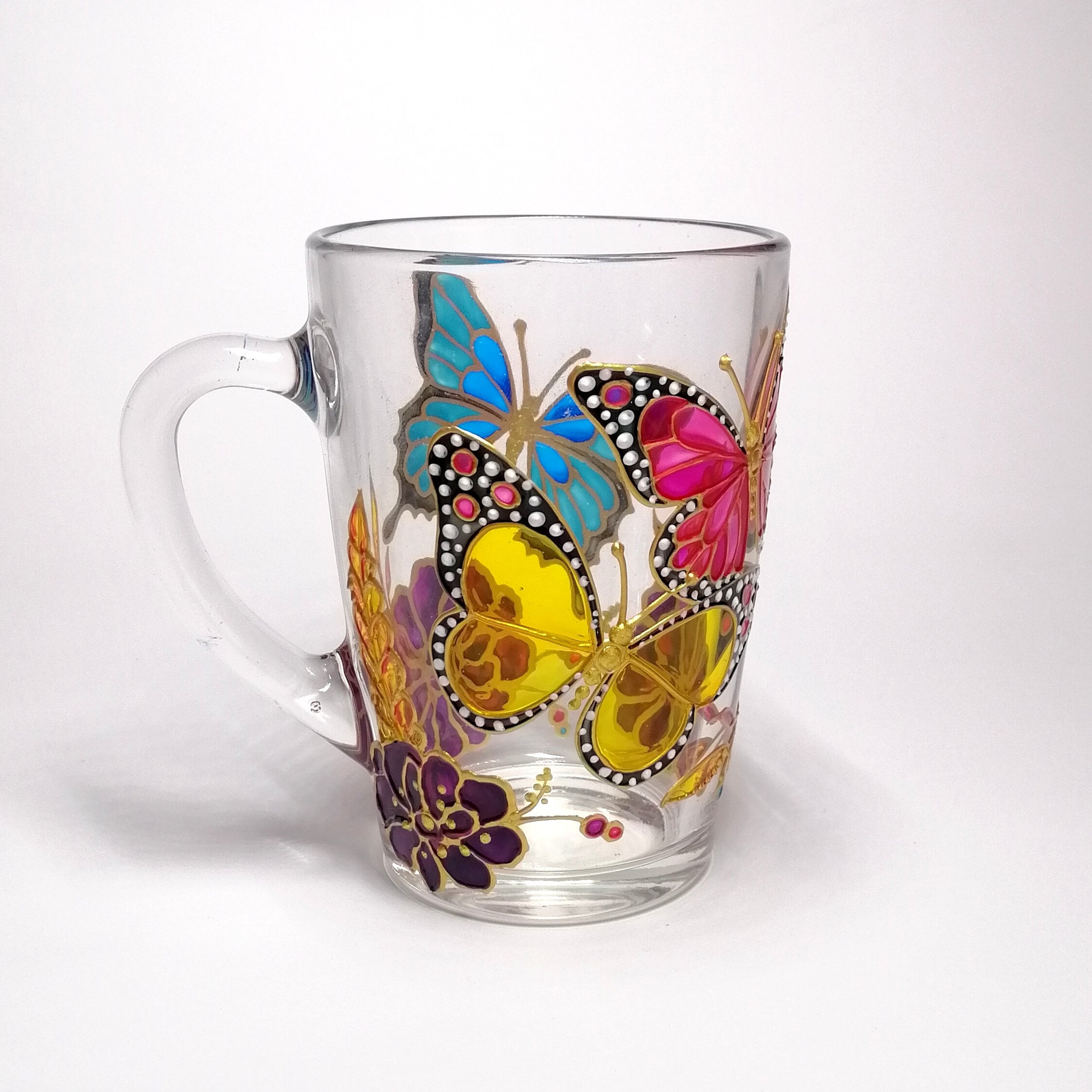 Butterfly coffee mug personalised Monarch mug hand painted | Etsy