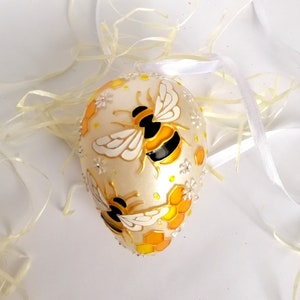 Bee Easter Egg for Basket Easter Egg With Flowers Easter Gift for ...