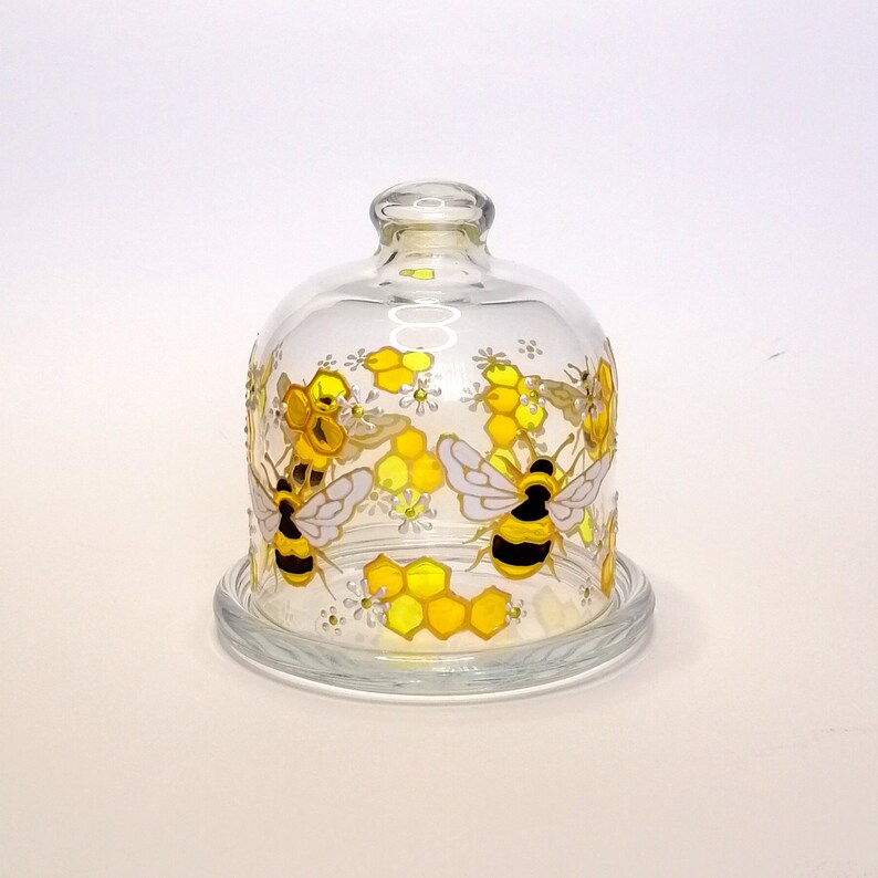 Bee and Honeycomb Glass Lemon Holder Hand Painted Personalised - Etsy