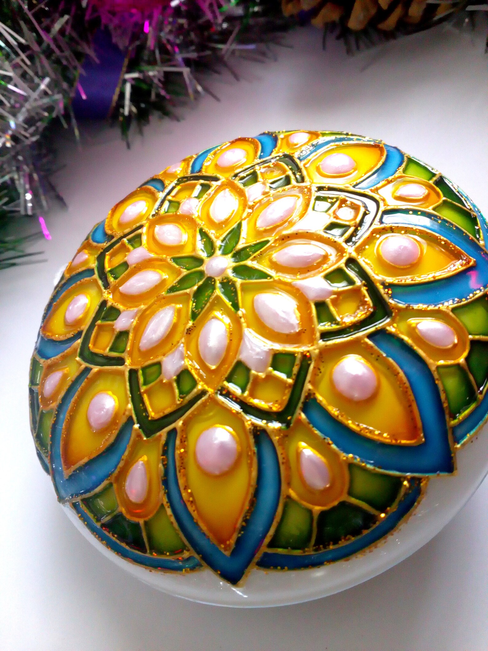 Mandala Christmas Ornament Handmade Hand Painted Christmas - Etsy