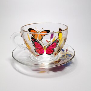 Butterfly Monarch Tea Cup and Saucer Personalised Mother's Day Gift ...