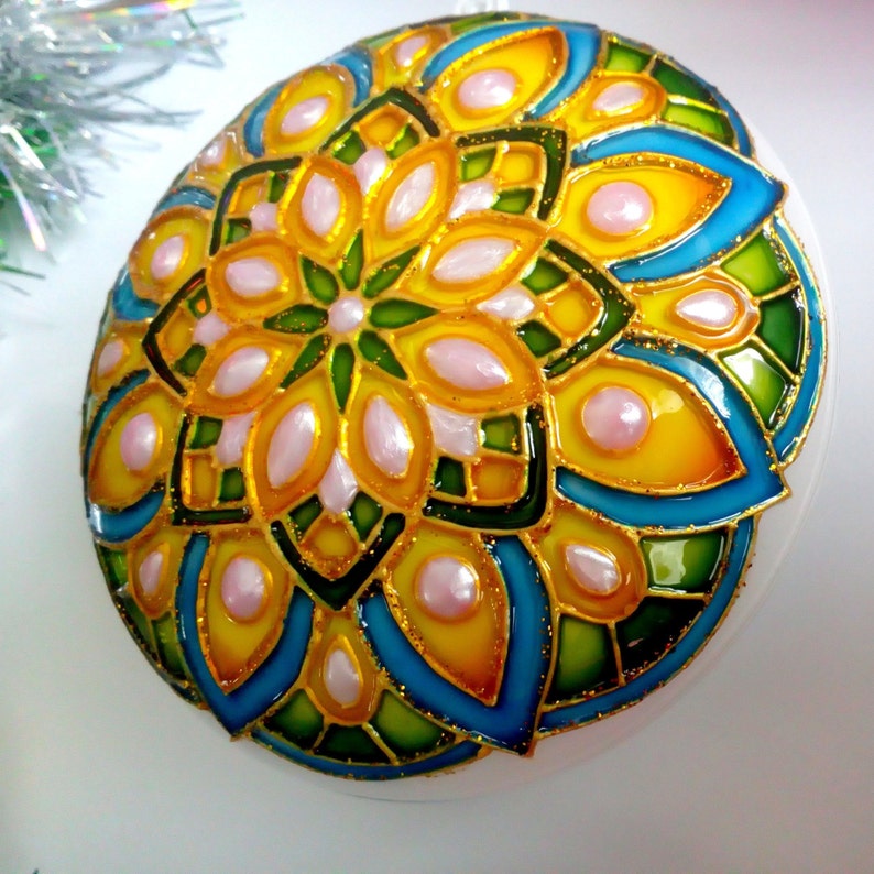 Mandala Christmas Ornament Handmade Hand Painted Christmas - Etsy