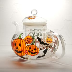 Cute Ghost Glass Teapot Spooky Halloween Teapot With Infuser ...