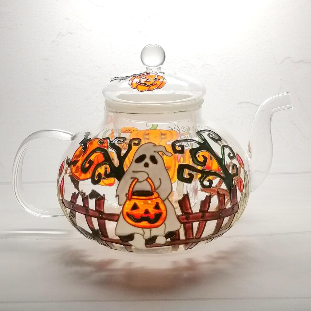 Cute Ghost Glass Teapot Spooky Halloween Teapot With Infuser ...