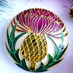 Scottish Thistle Christmas Ornament Handmde Hand Painted Ornament Gift ...