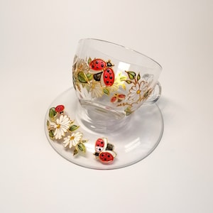 Daisy Tea Set With Ladybug Hand Painted Flower Tea Set for Wedding Gift ...