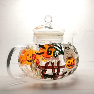 Cute Ghost Glass Teapot Spooky Halloween Teapot With Infuser ...